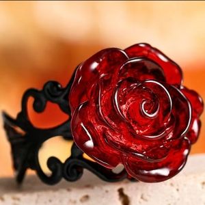 Source Unknown | Jewelry | Gothic Red Rose Adjustable Ring | Poshmark